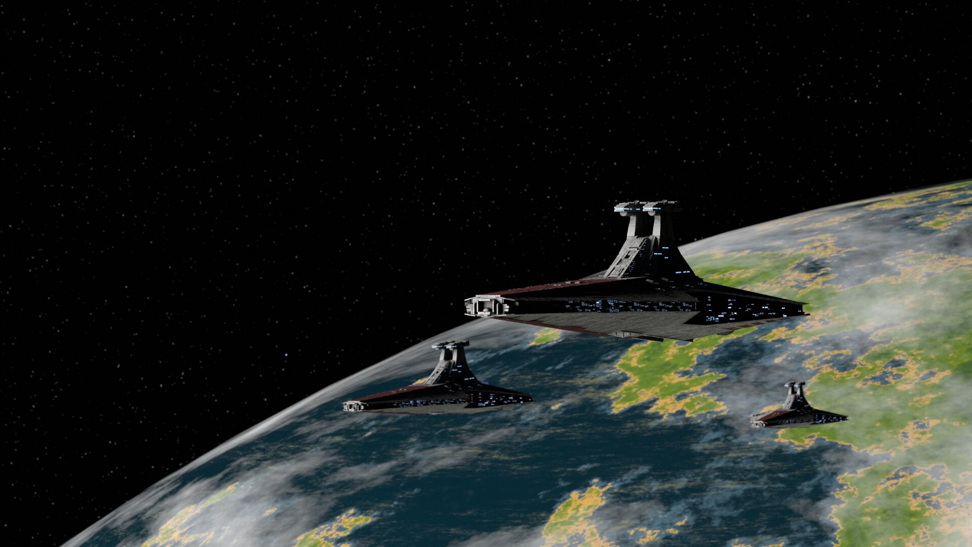 ArtStation - FLEET OVER GLEE ANSELM - "Venator Battle Group"