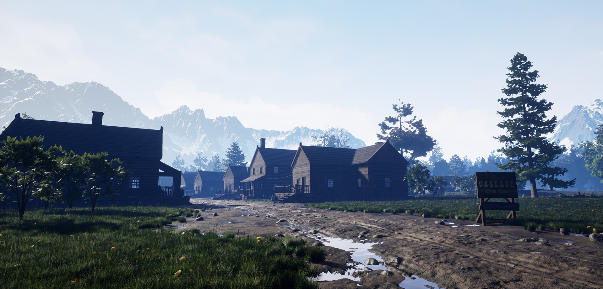 ArtStation - Unreal Engine 4 - Cascade Montana, fictional mining town