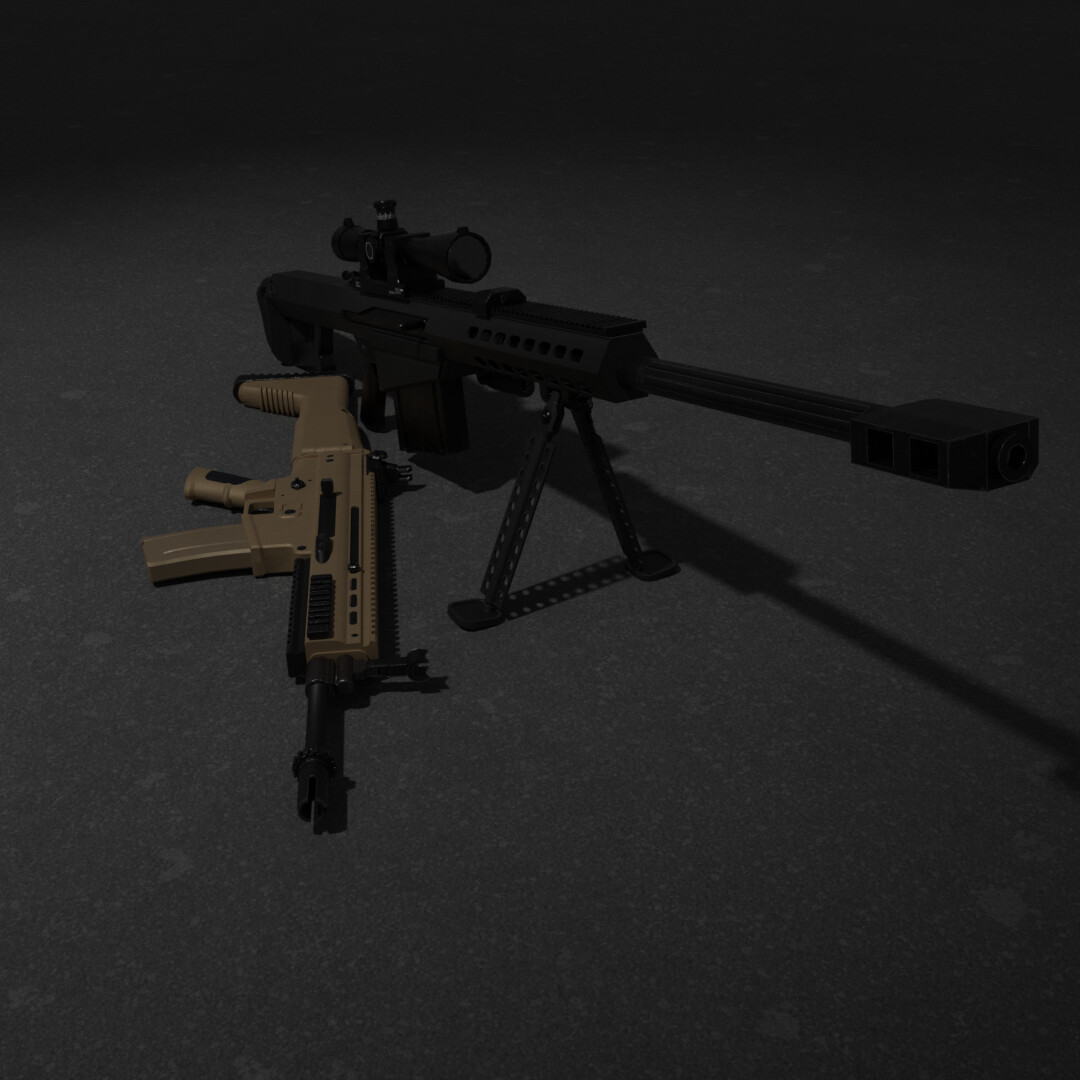 ArtStation - FN Scar-L & Barrett M82 .50 BMG