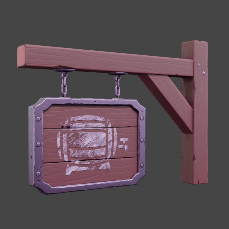 ArtStation - Stylized Medieval Signboard