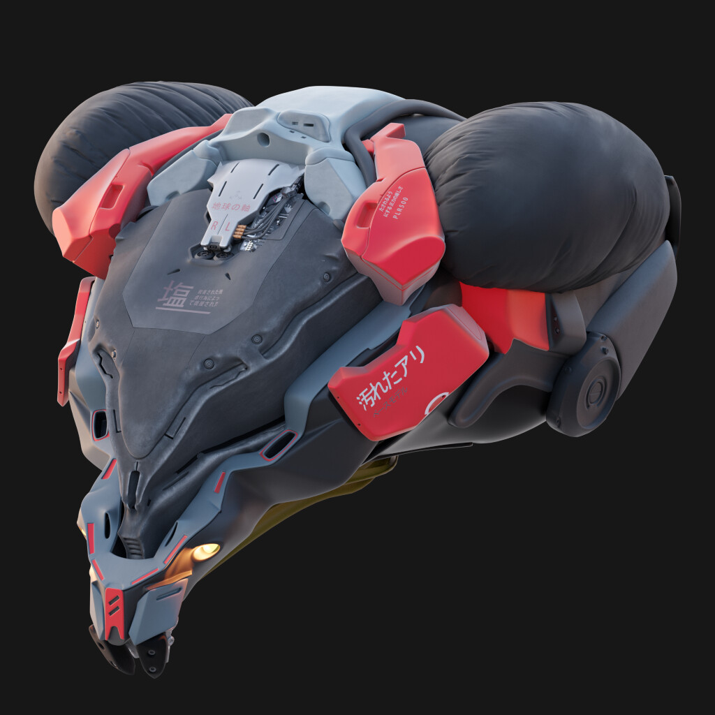 ArtStation - Insect mecha helmet model