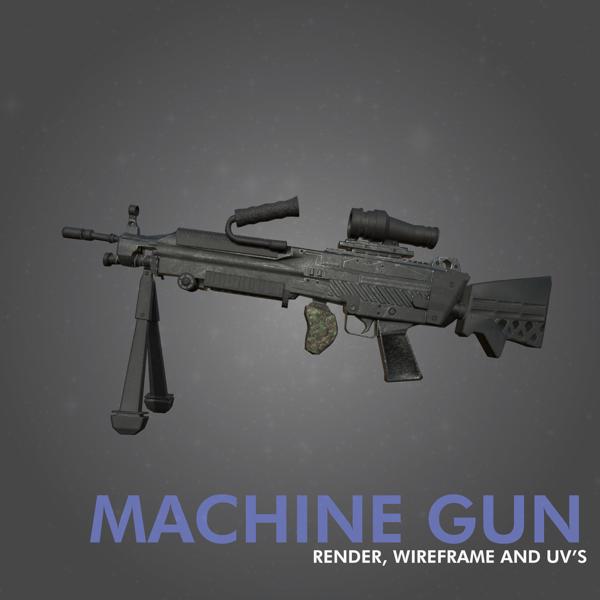 ArtStation - PROP - Machine Gun