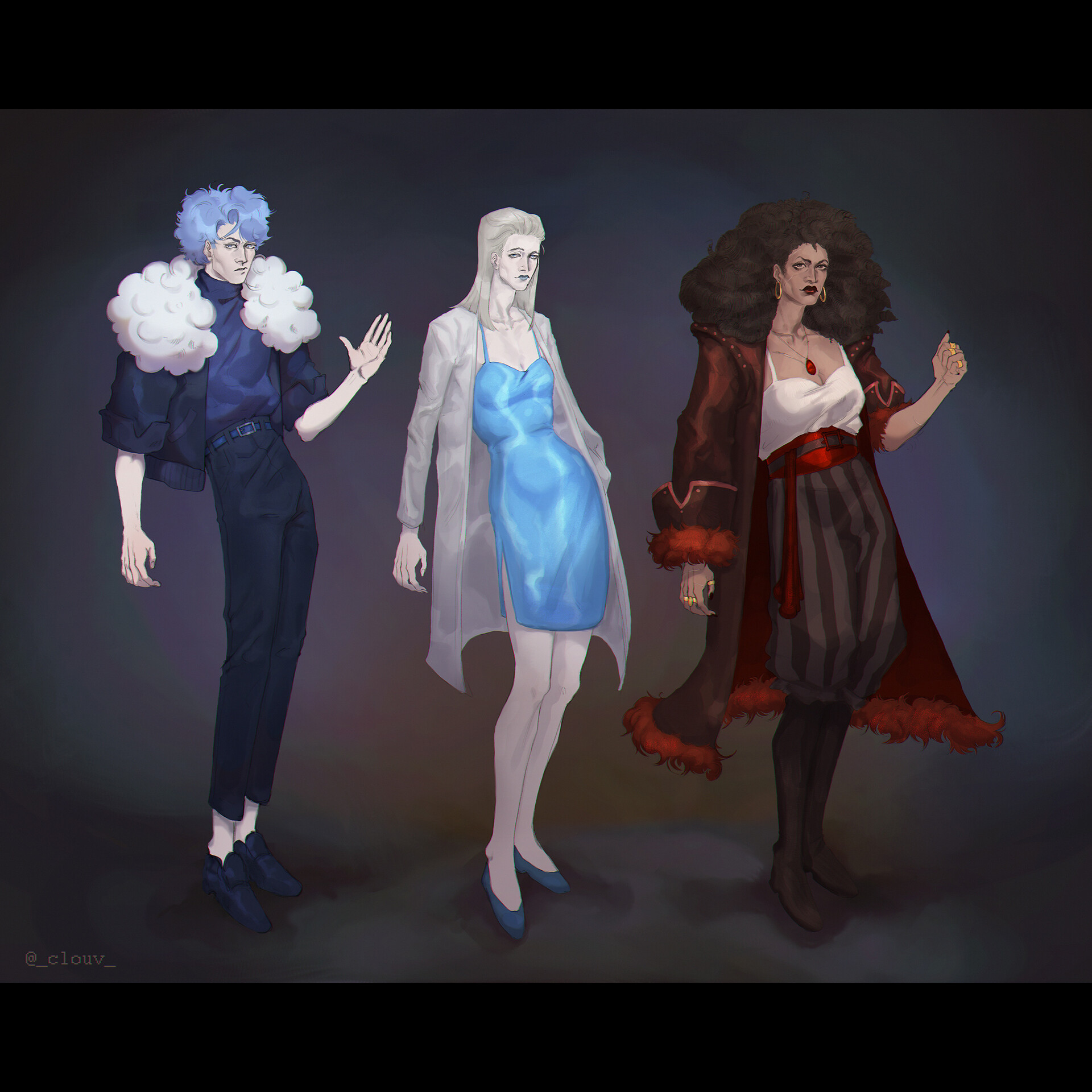 ArtStation - cloud gazer, blue dragon and sky pirate