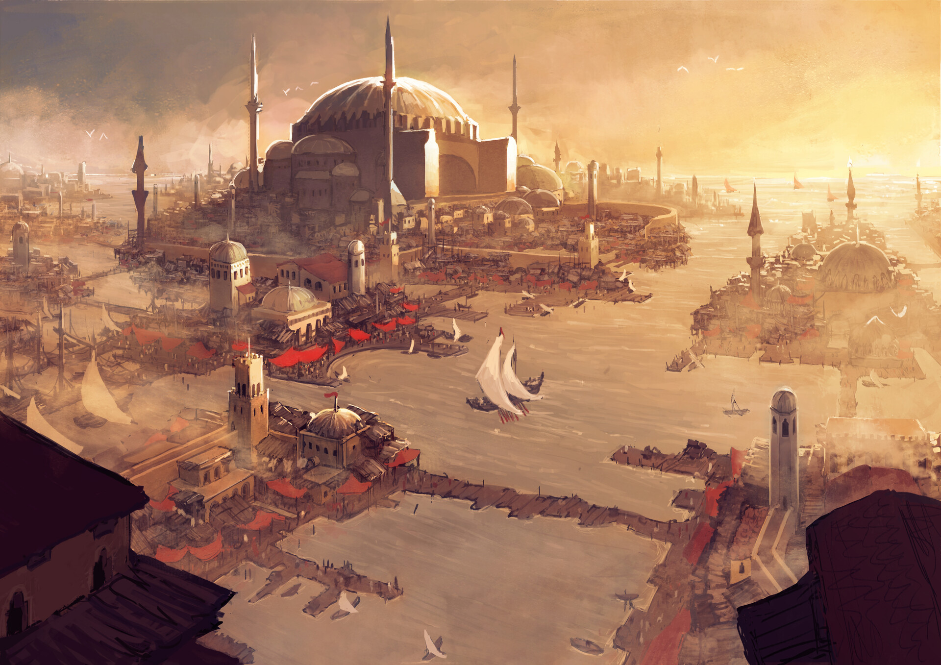 ArtStation - Carnevale - Flooded Constantinople