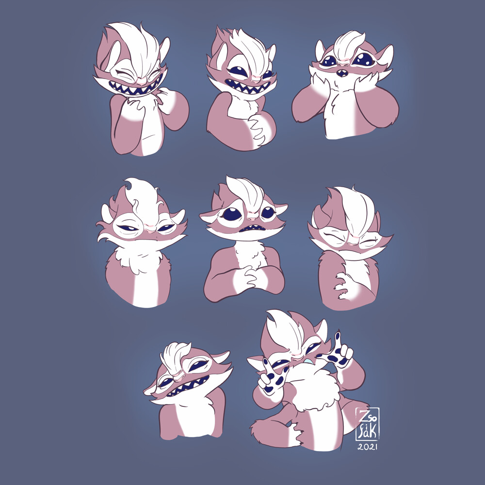 ArtStation - "Crawler" - Expressions sheet