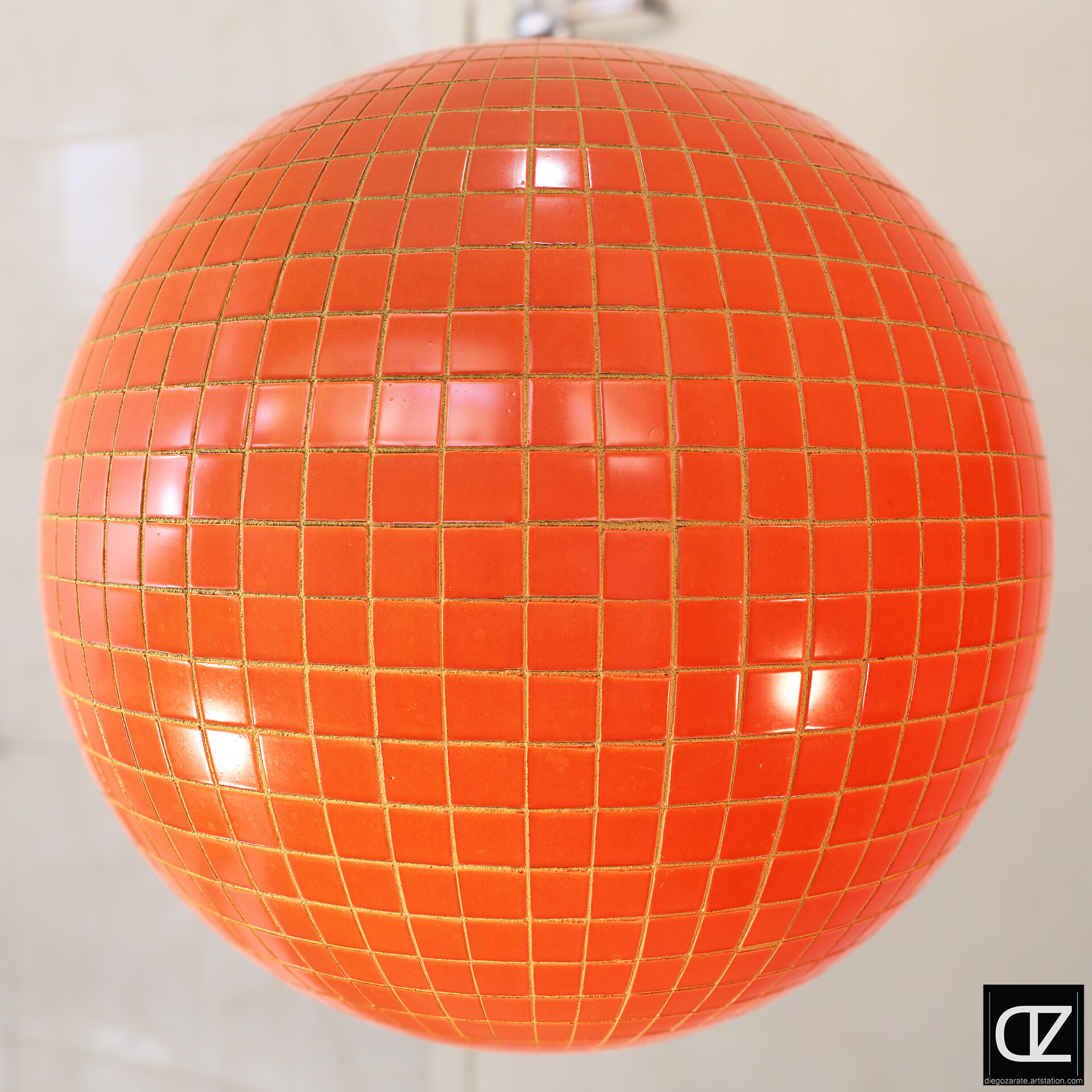 ArtStation - SMALL ORANGE TILES, FRESHLY PLACED- 4K MATERIAL