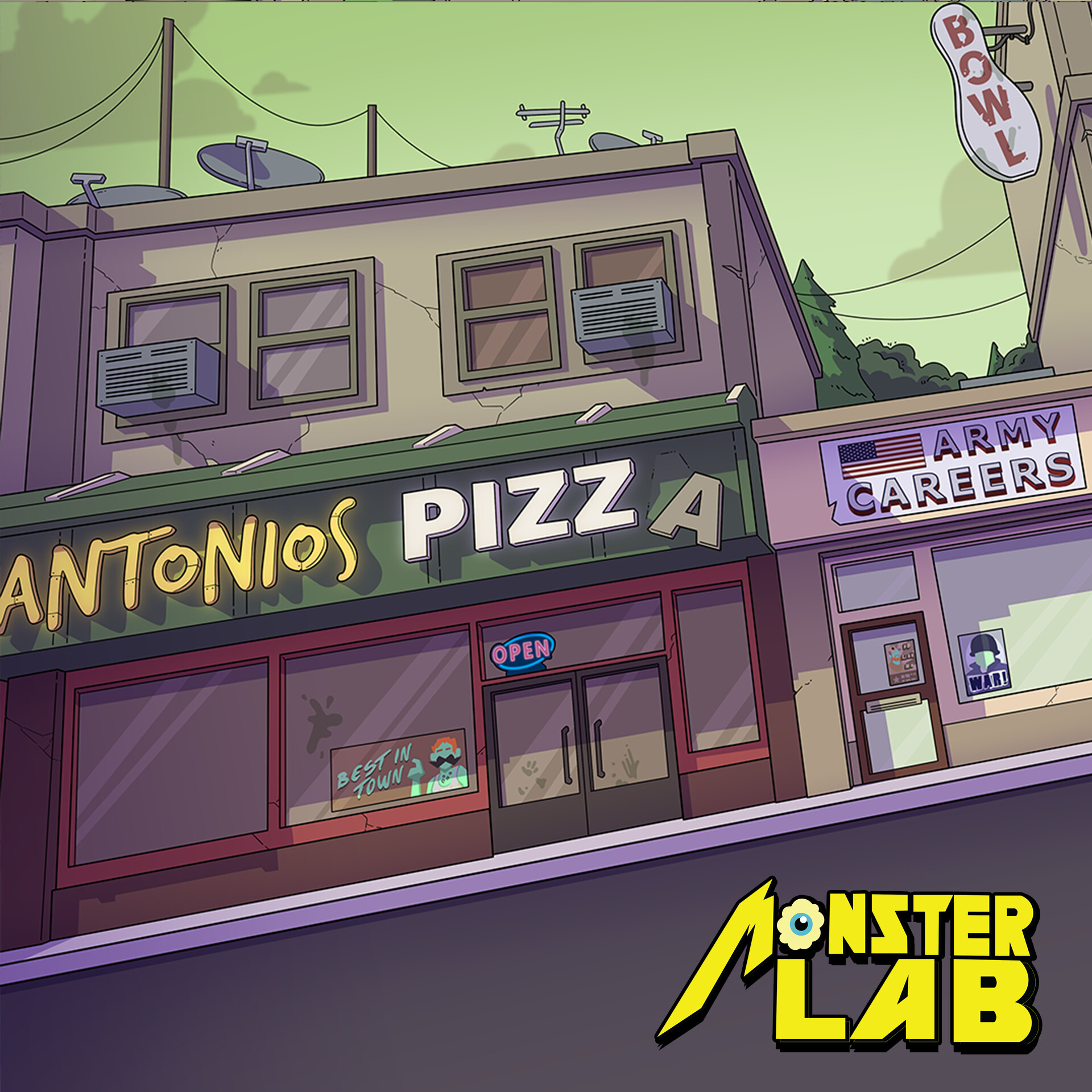 ArtStation - Monster Lab: Episode 7 Background Art: City Scenes