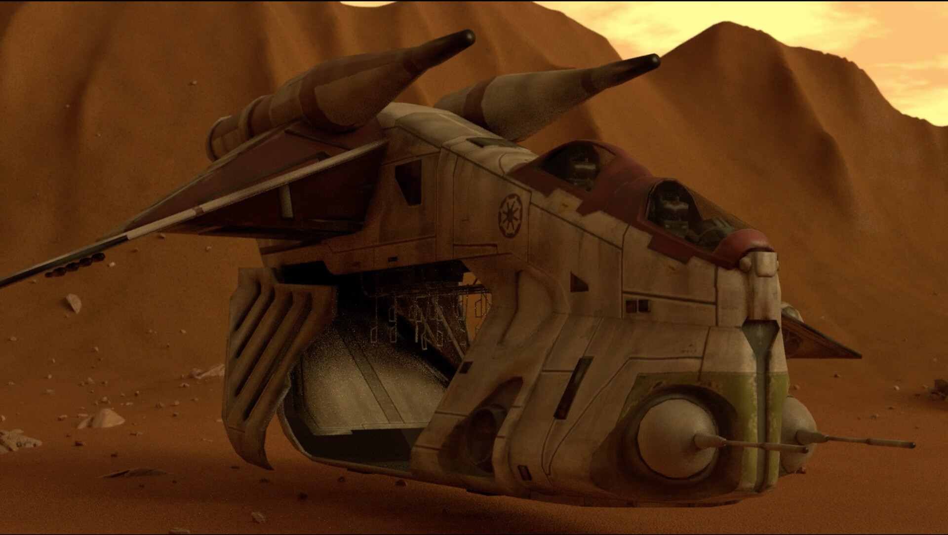 ArtStation - Republic Gunship Motion Test - "Landing on Geonosis"