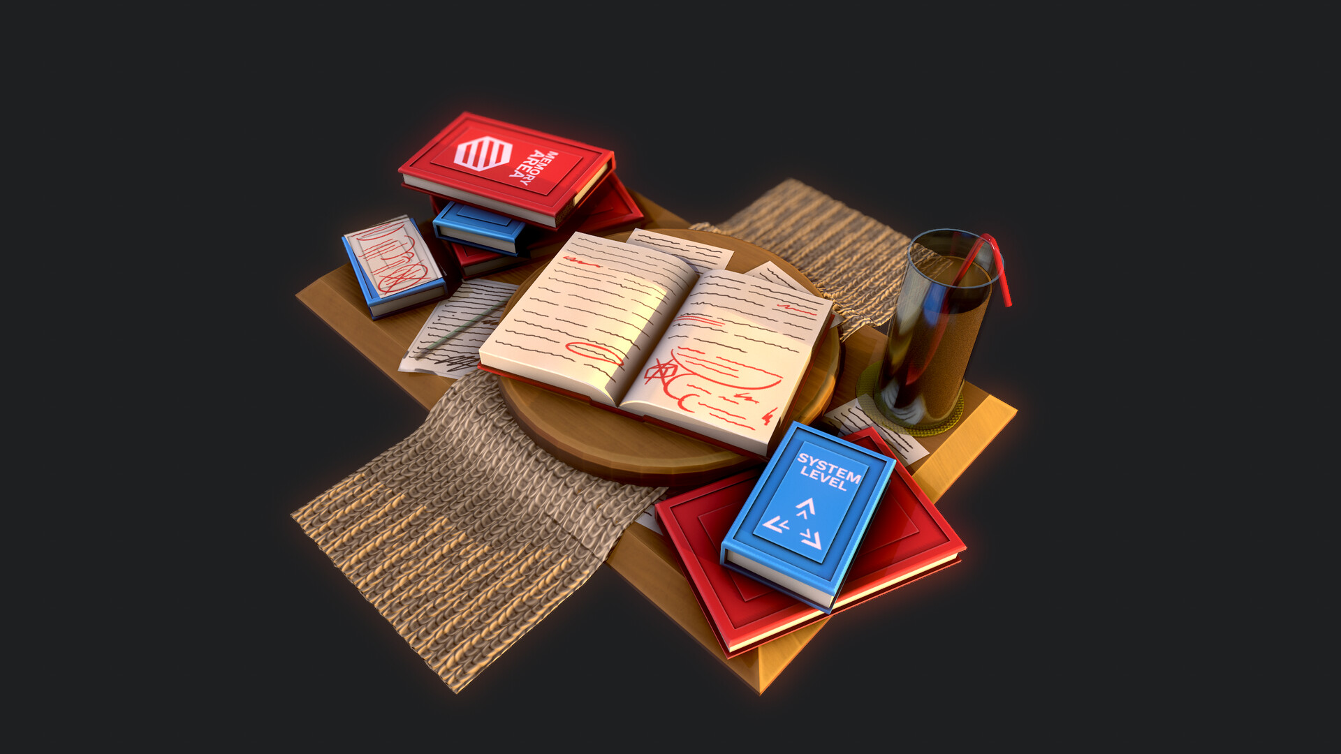 ArtStation - Stylized reading table