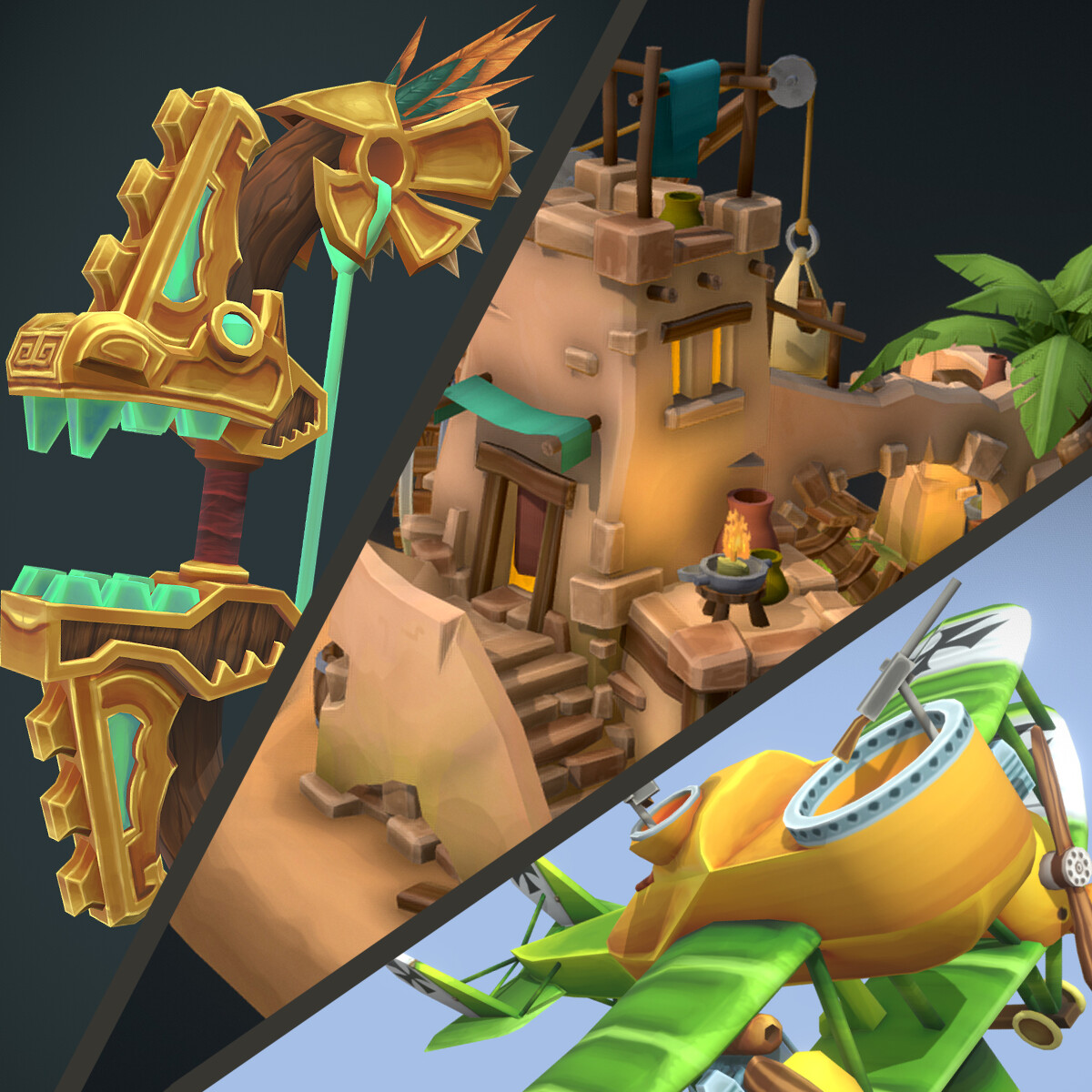 ArtStation - Hand painted stylized models