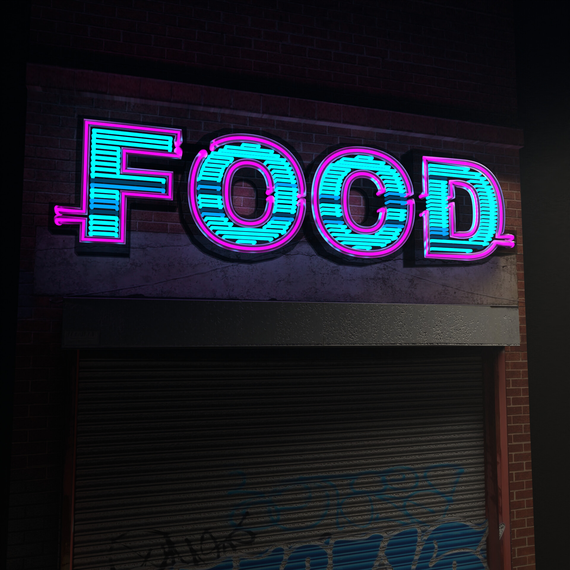 ArtStation - Neon Food Garage