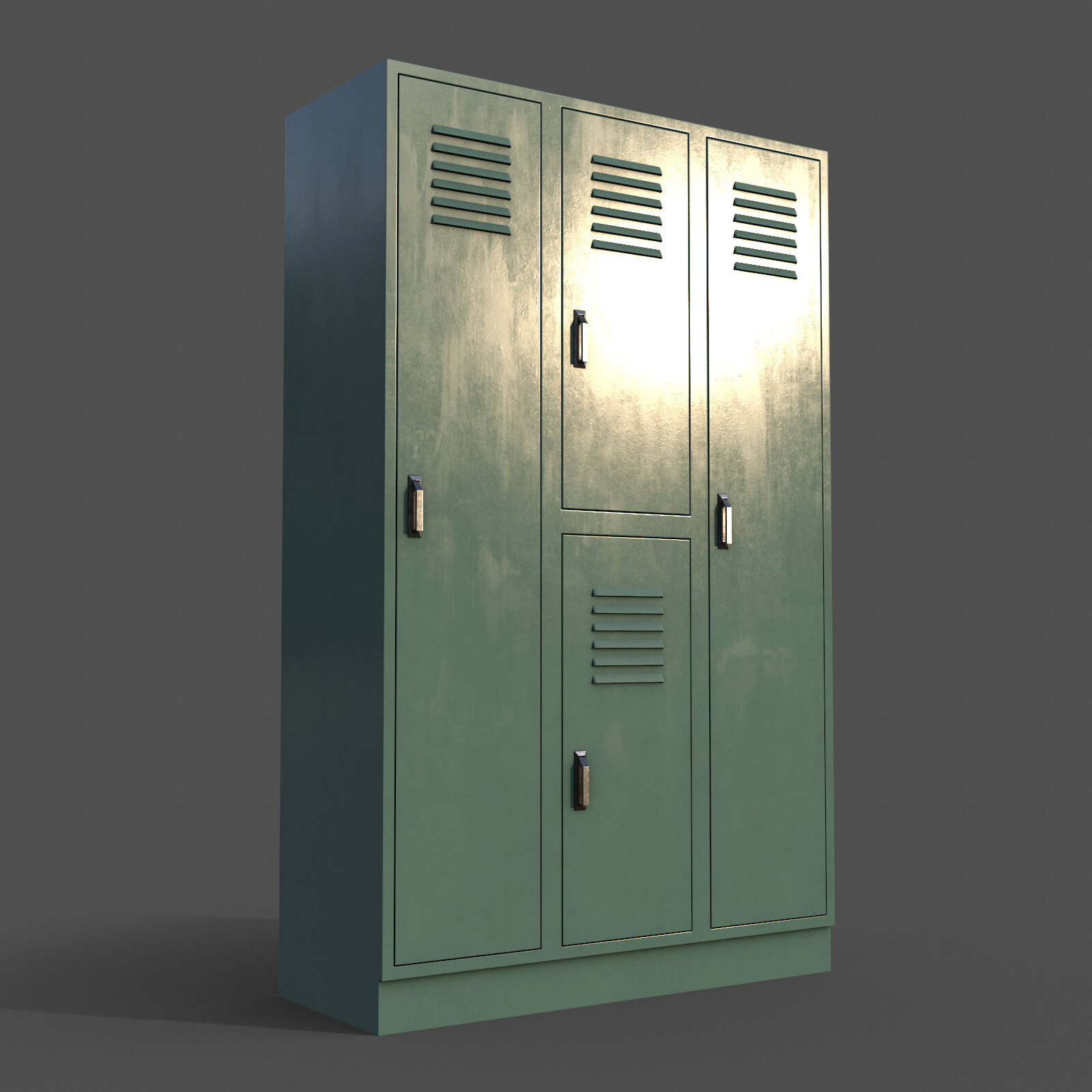 ArtStation - PBR School Gym Locker 05 - Green Light
