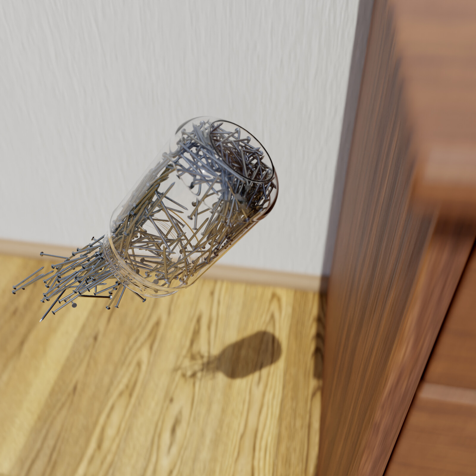 ArtStation - Falling glas with nails