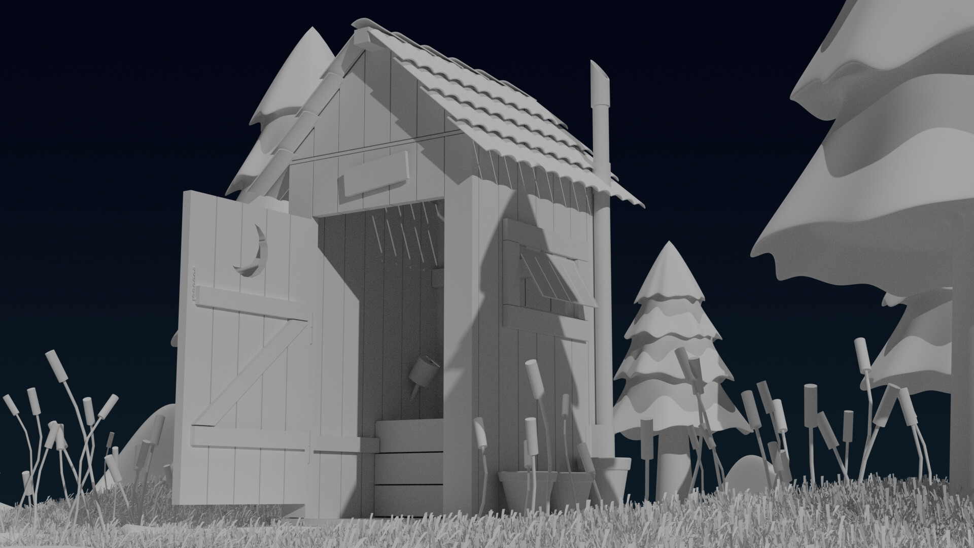 ArtStation - Letrine in the forest