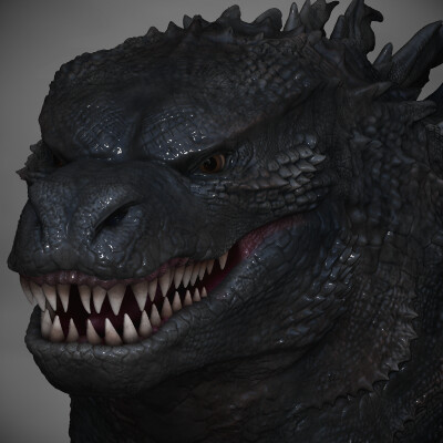 ArtStation - Commission Example: Godzilla Portraits