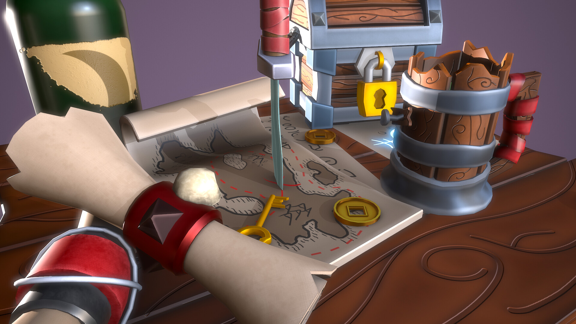 ArtStation - Stylized Pirate Desk