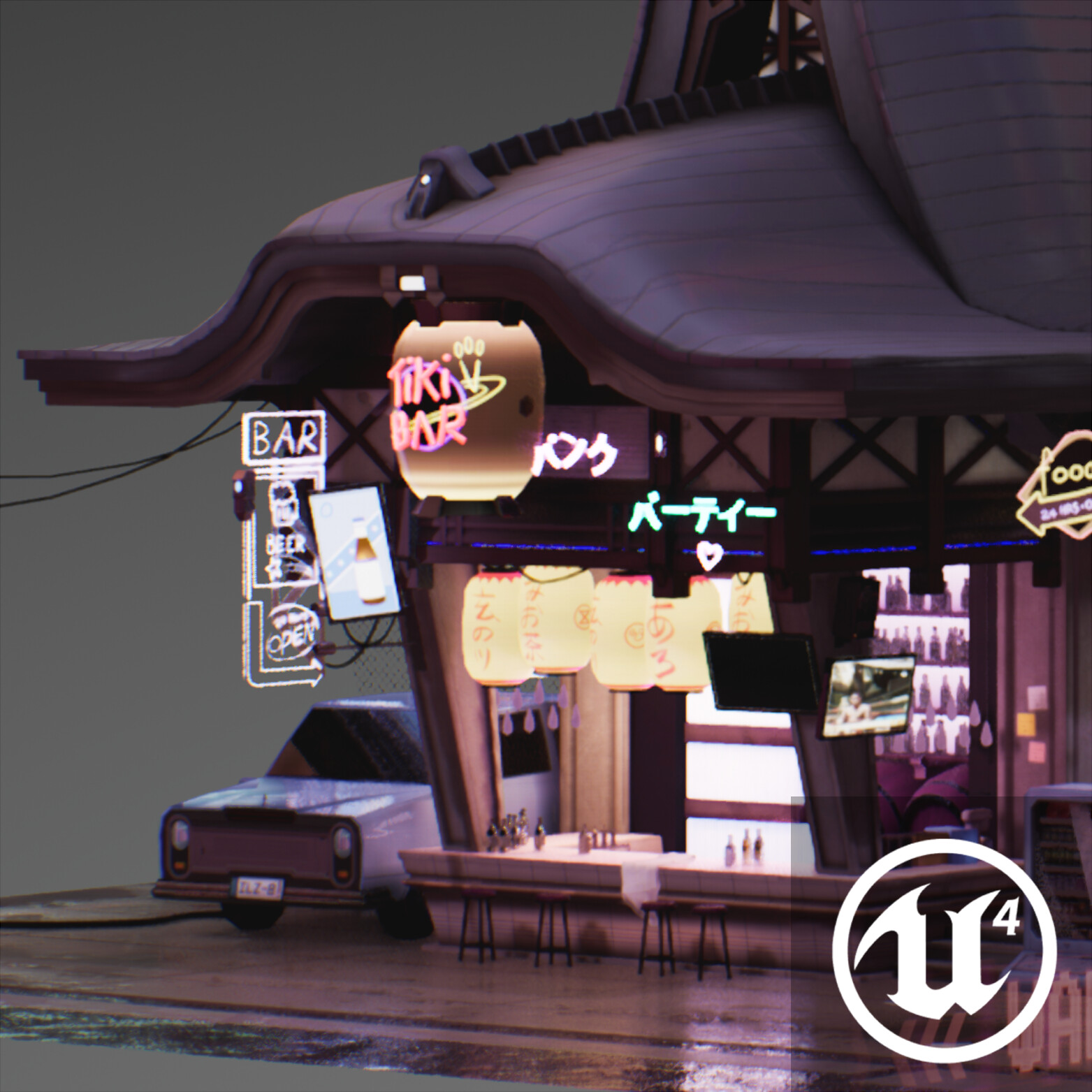 ArtStation - Cyberpunk Bar - 3D