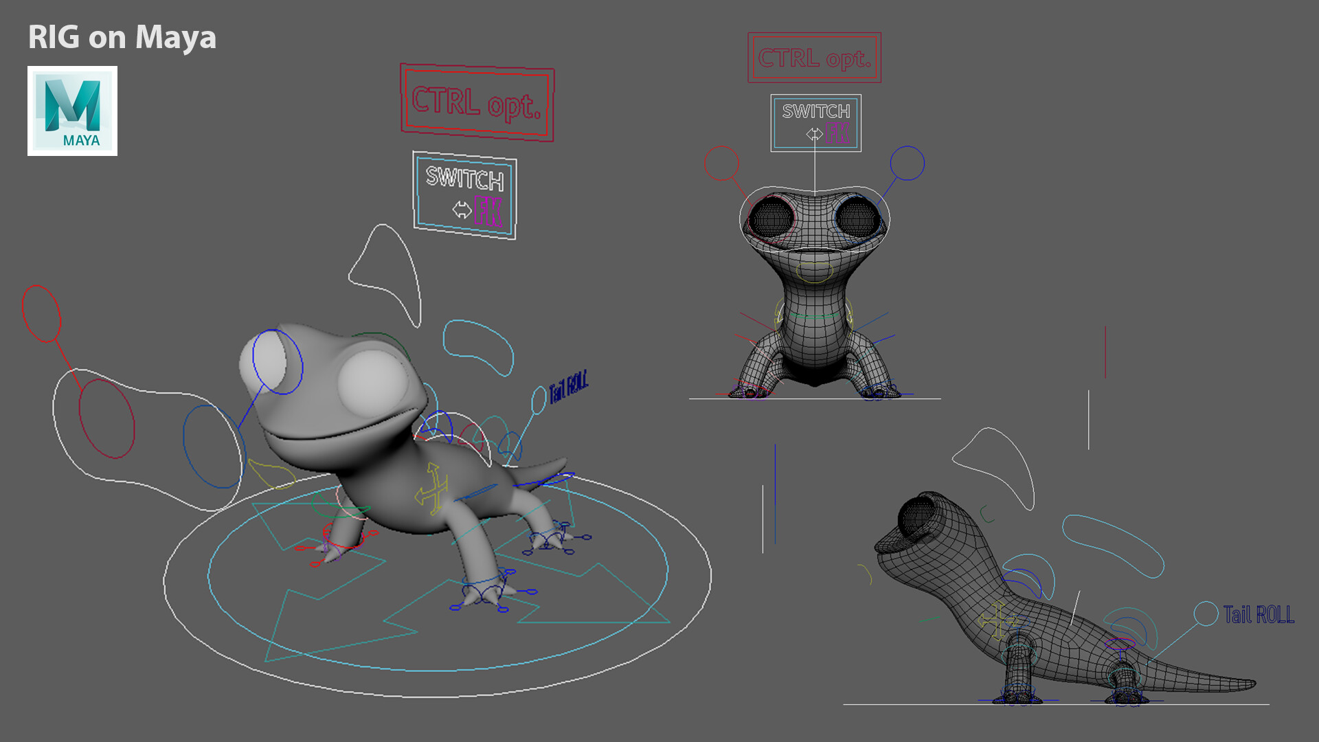 ArtStation - RIG _ Quadrupede_Lezard