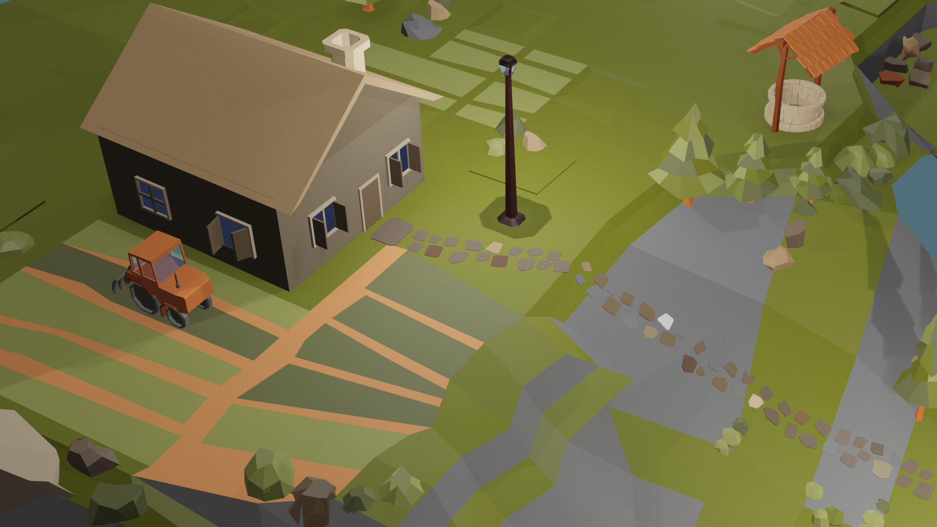 ArtStation - Low poly game scene trial