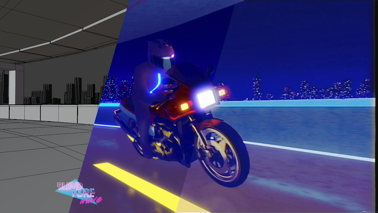 ArtStation - Retro Wave Motorcycle