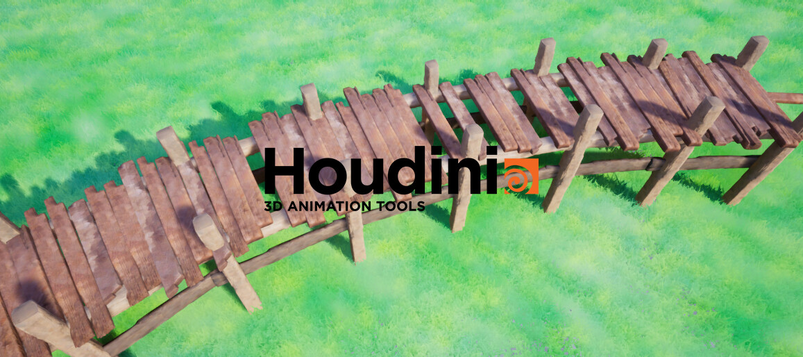 ArtStation - wood bridge-houdini