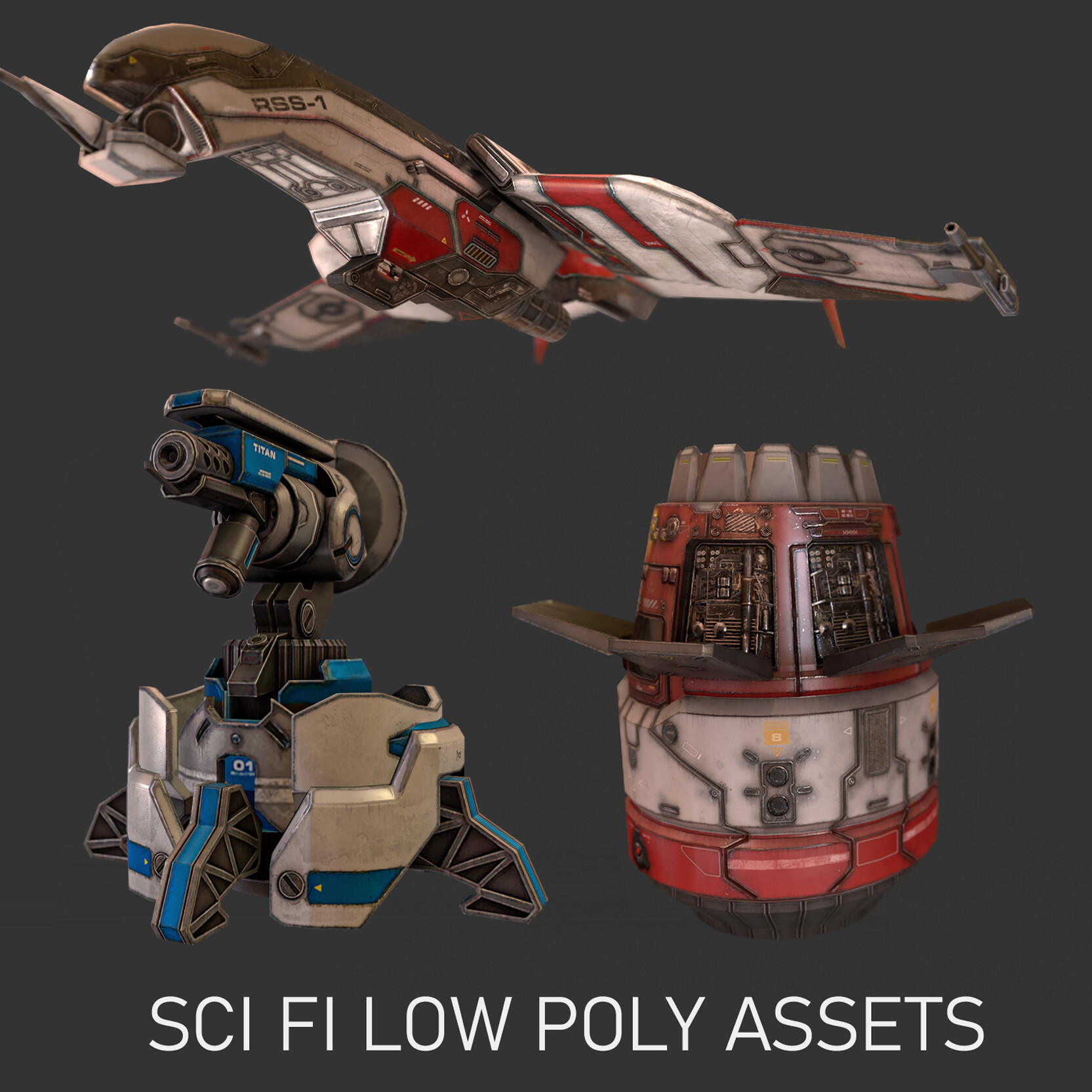 ArtStation - SCI-FI - Low Poly Assets