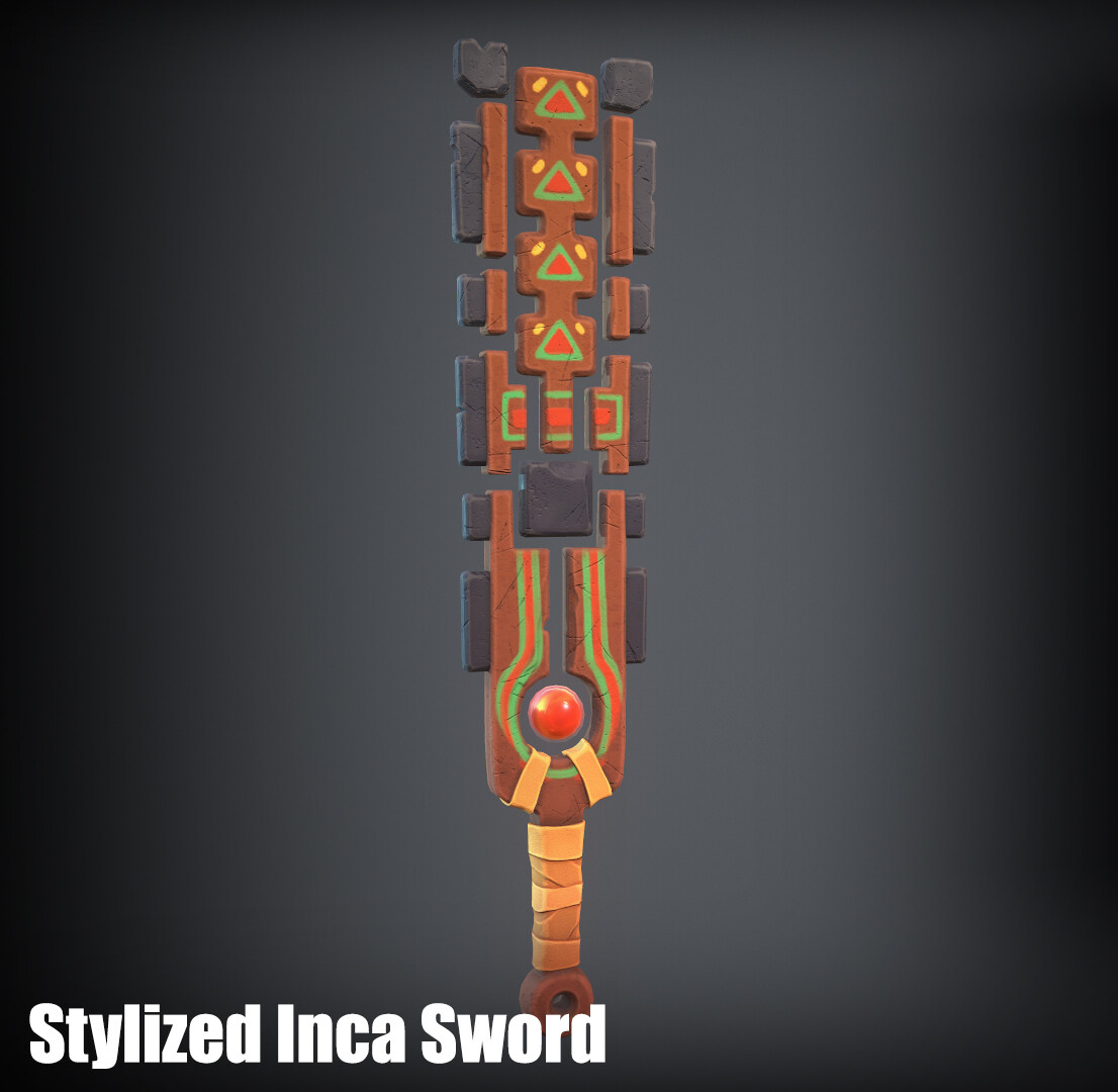 ArtStation - { Stylized Inca Sword } ~ by Moniek Schilder