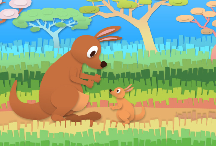 ArtStation - Paper cut style-kangaroo animation