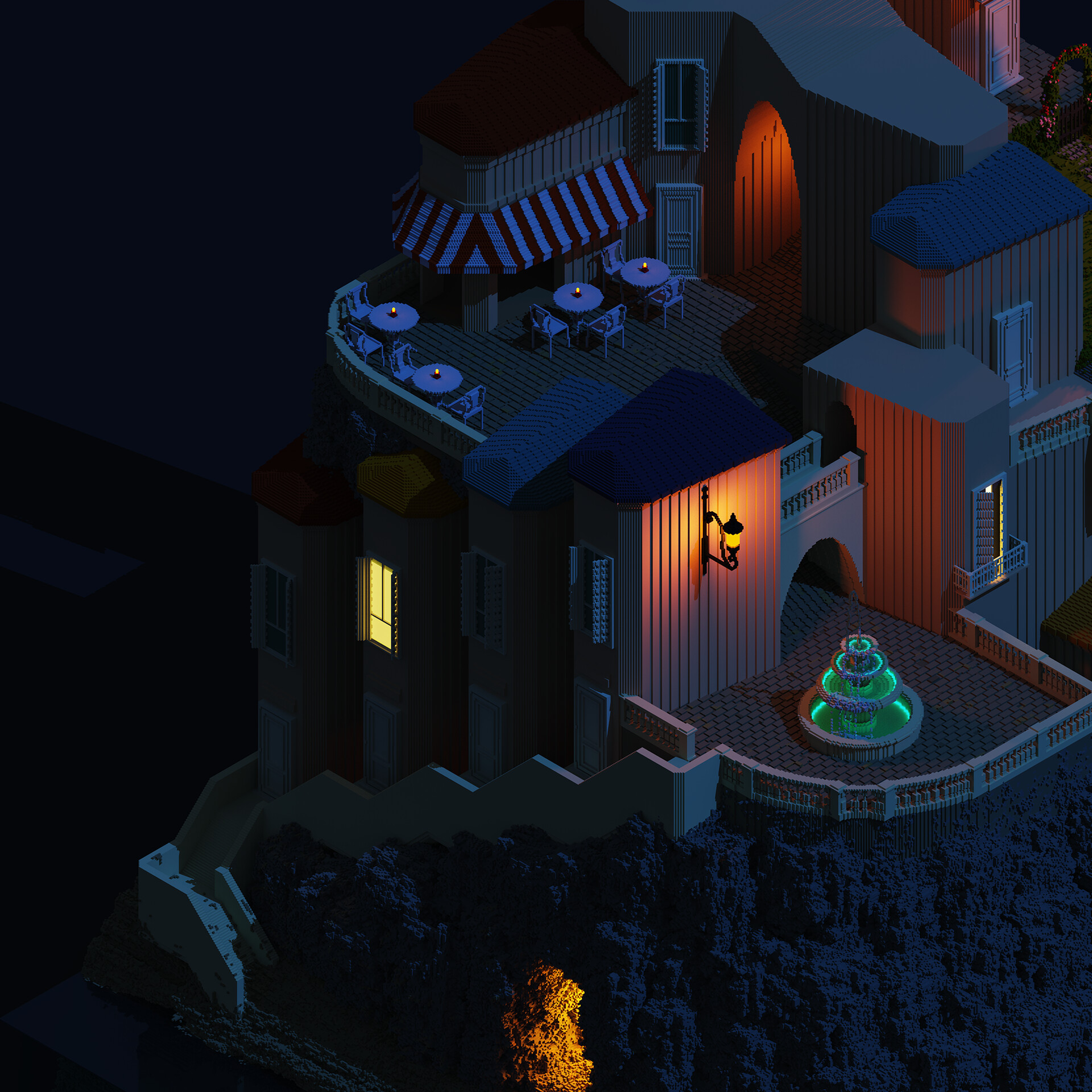 ArtStation - Cliff Residential After Dark