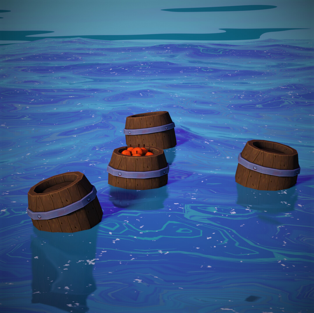 ArtStation - Stylized Apple Barrels