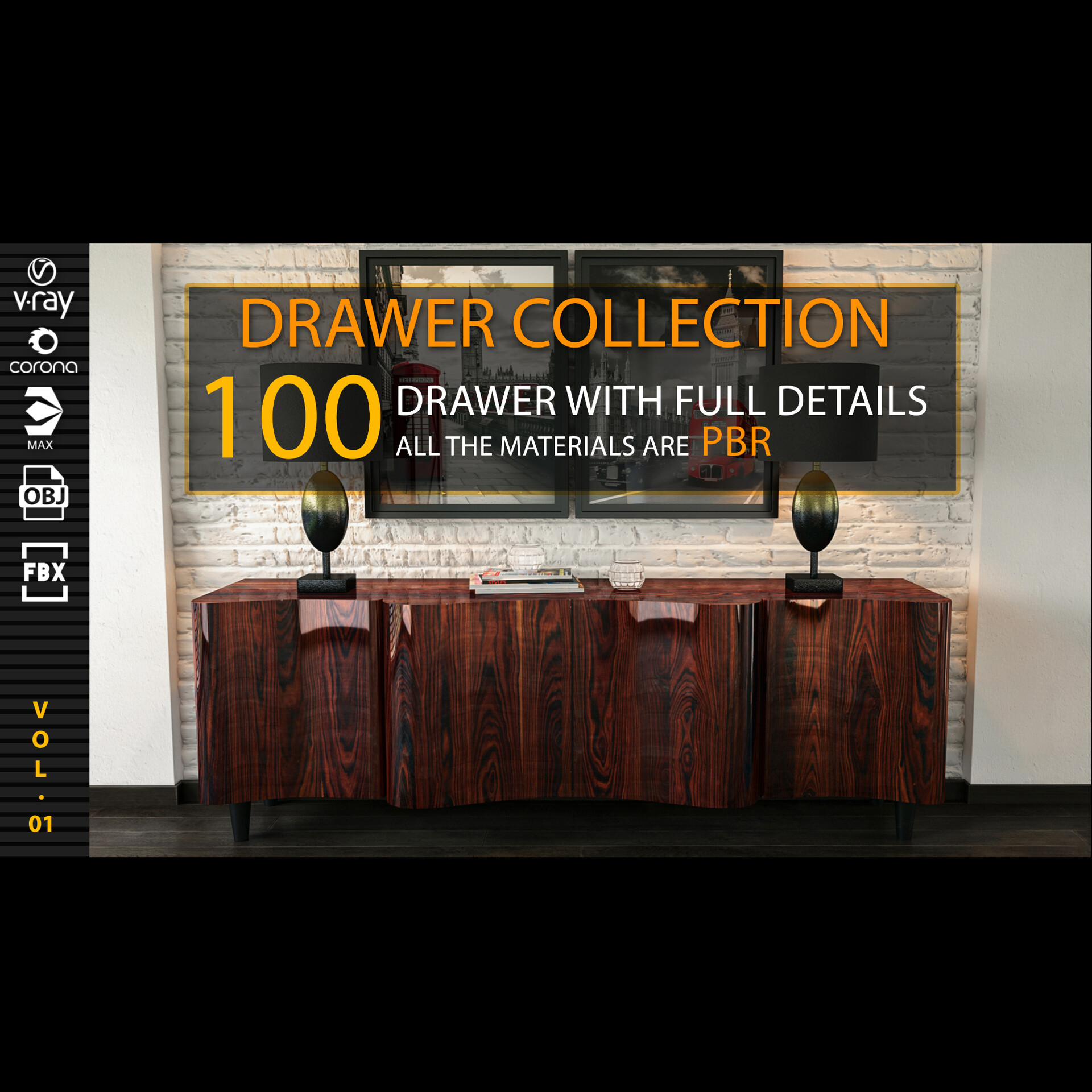 ArtStation - DRAWER COLLECTION: 100 Drawer With Full Detail + PBR Texturing