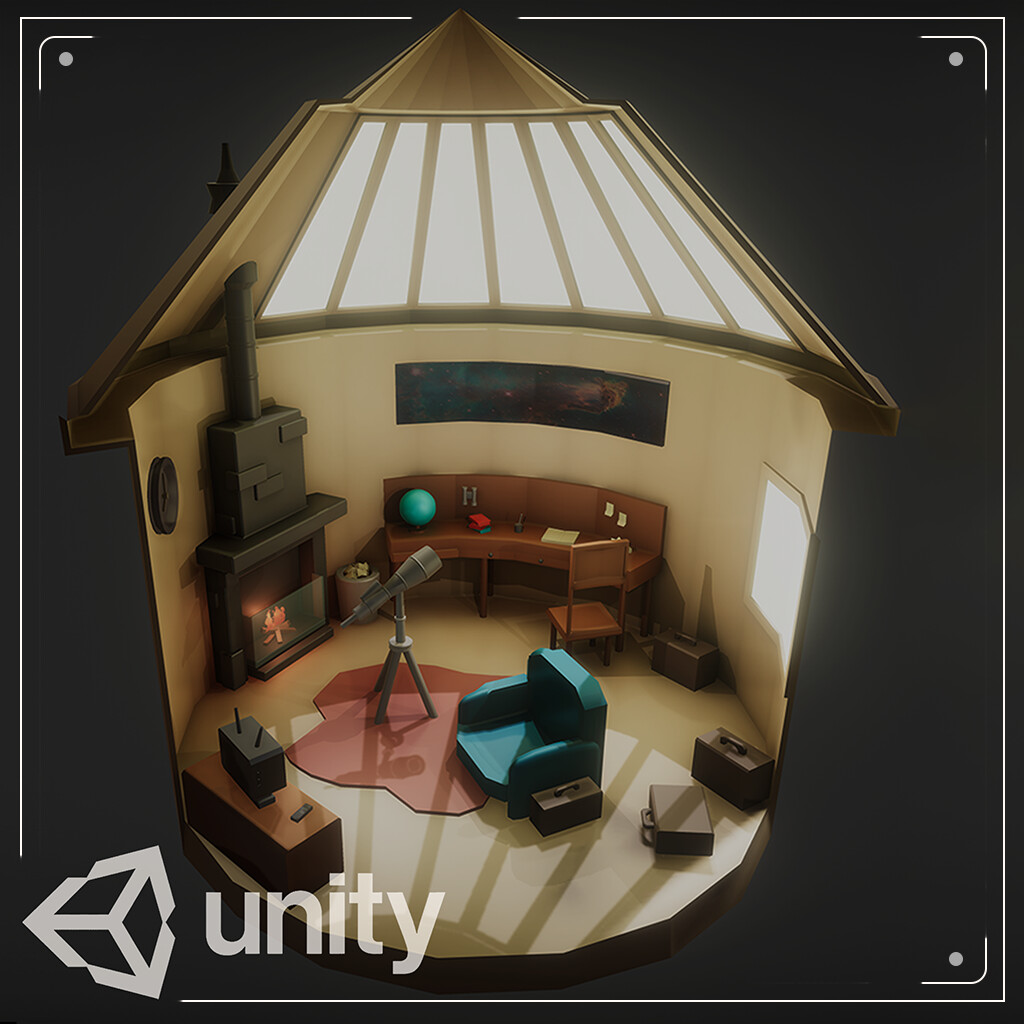 ArtStation - Low poly explorers room