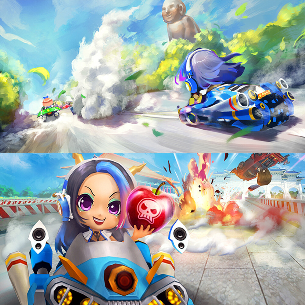 ArtStation - Crazy racing Kart-rider animation concept