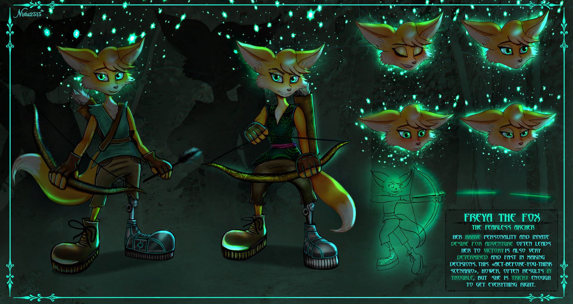 ArtStation - Freya the Fox. The Fearless Archer CONCEPT
