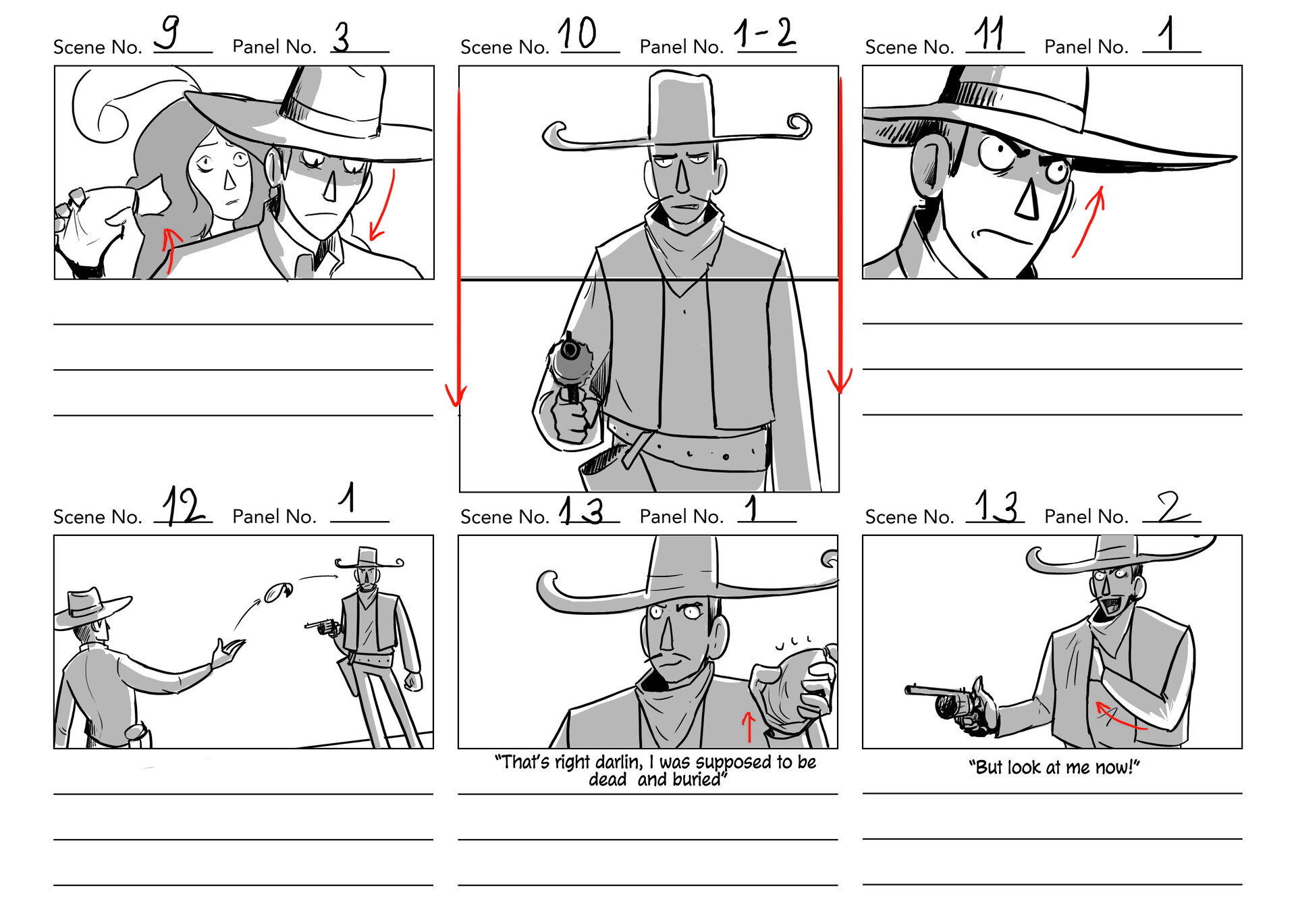 ArtStation - Storyboard practice. Wild West Pt 3