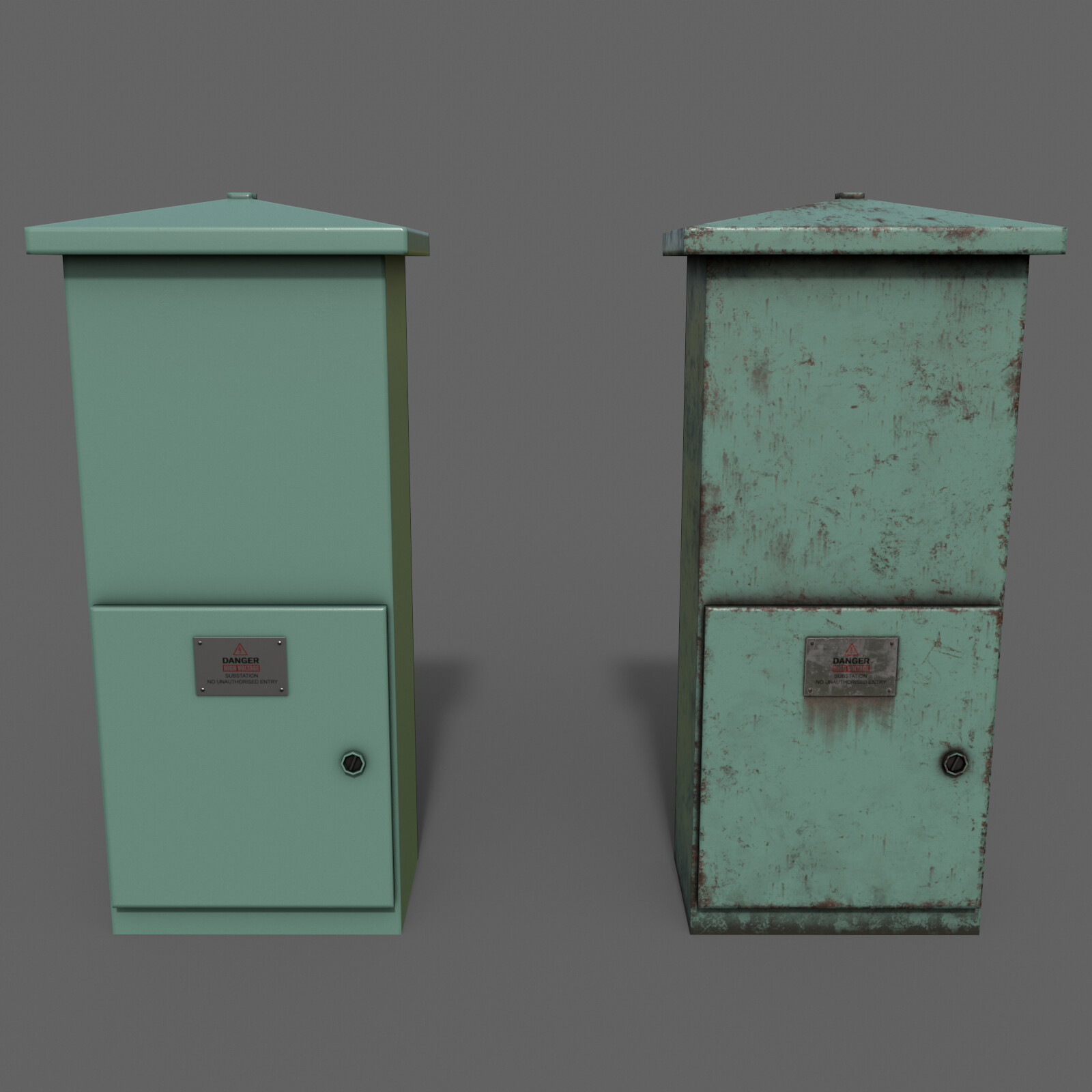 ArtStation - PBR Electric Box (Green) Ver.4