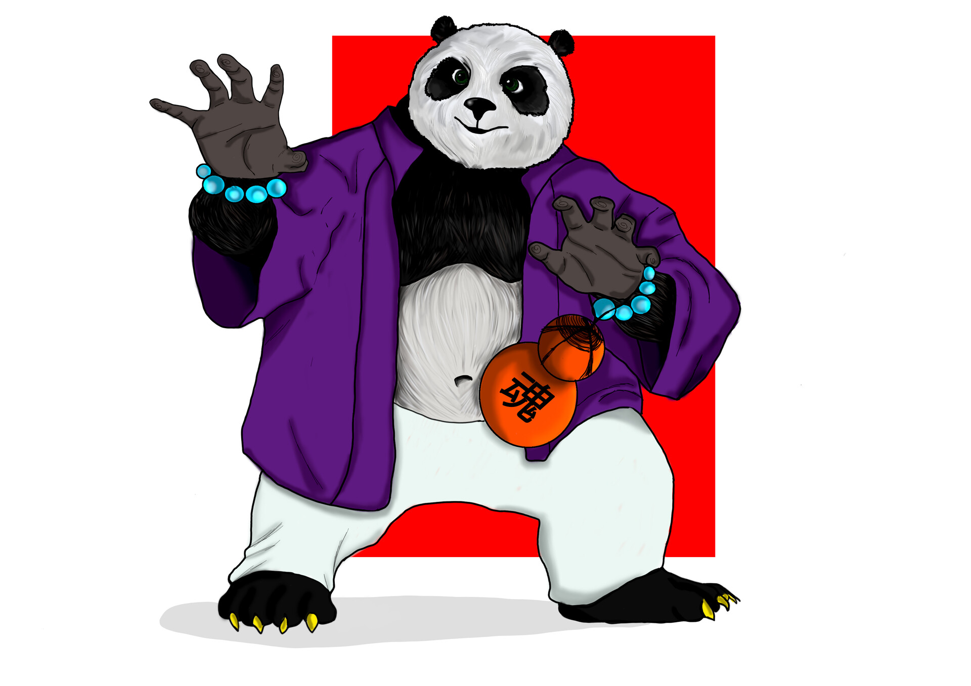 ArtStation - Jiu-jitsu Panda,a riot of the village
