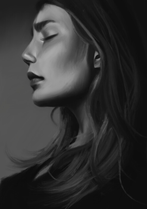 ArtStation - light and shadow values portrait