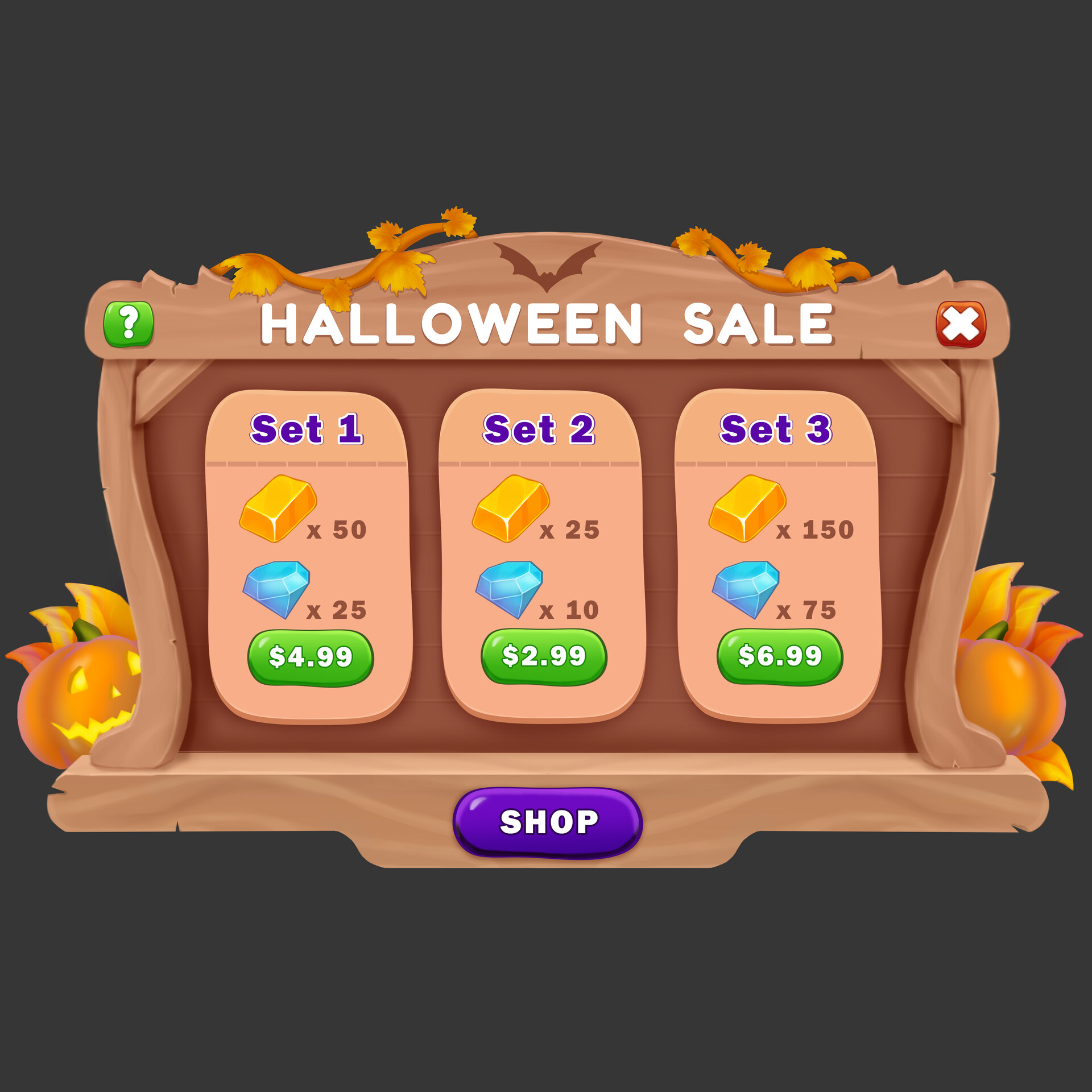 ArtStation - GUI: Halloween Sale