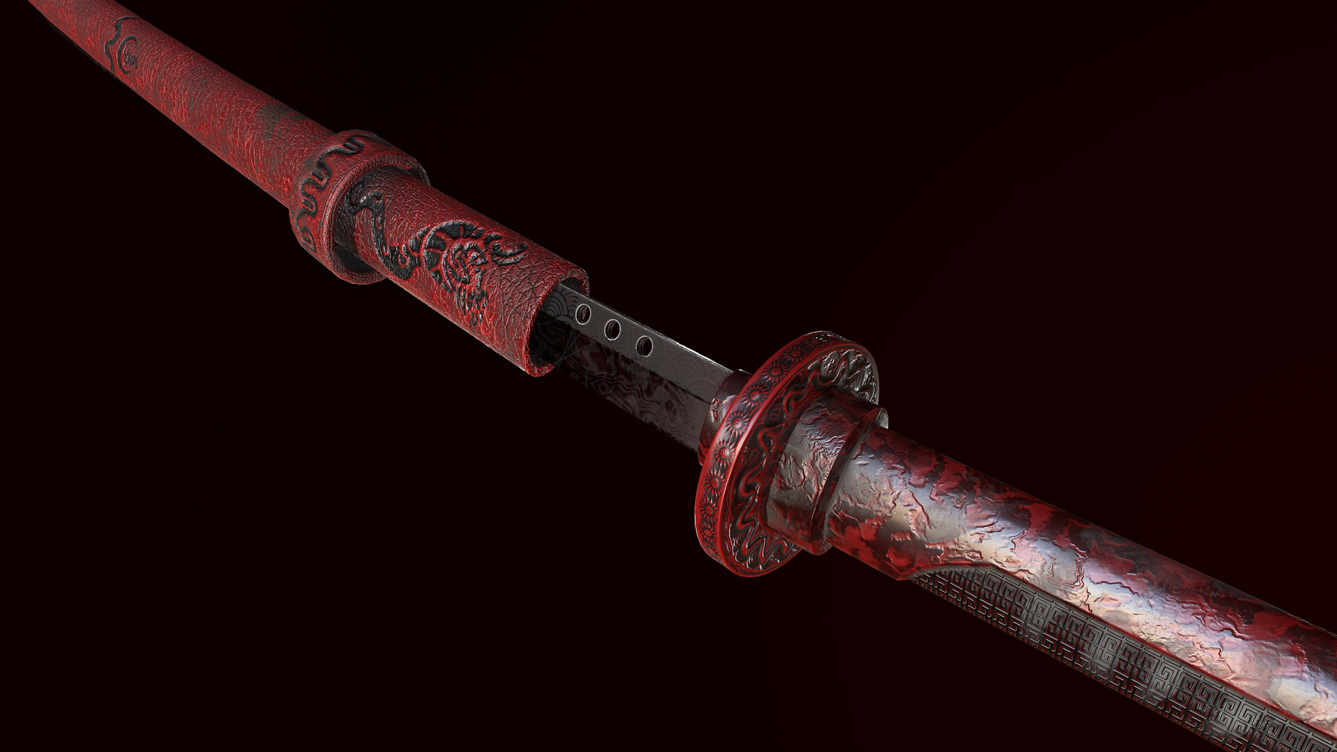 ArtStation - Shinkunoken (Crimson Sword) - Katana
