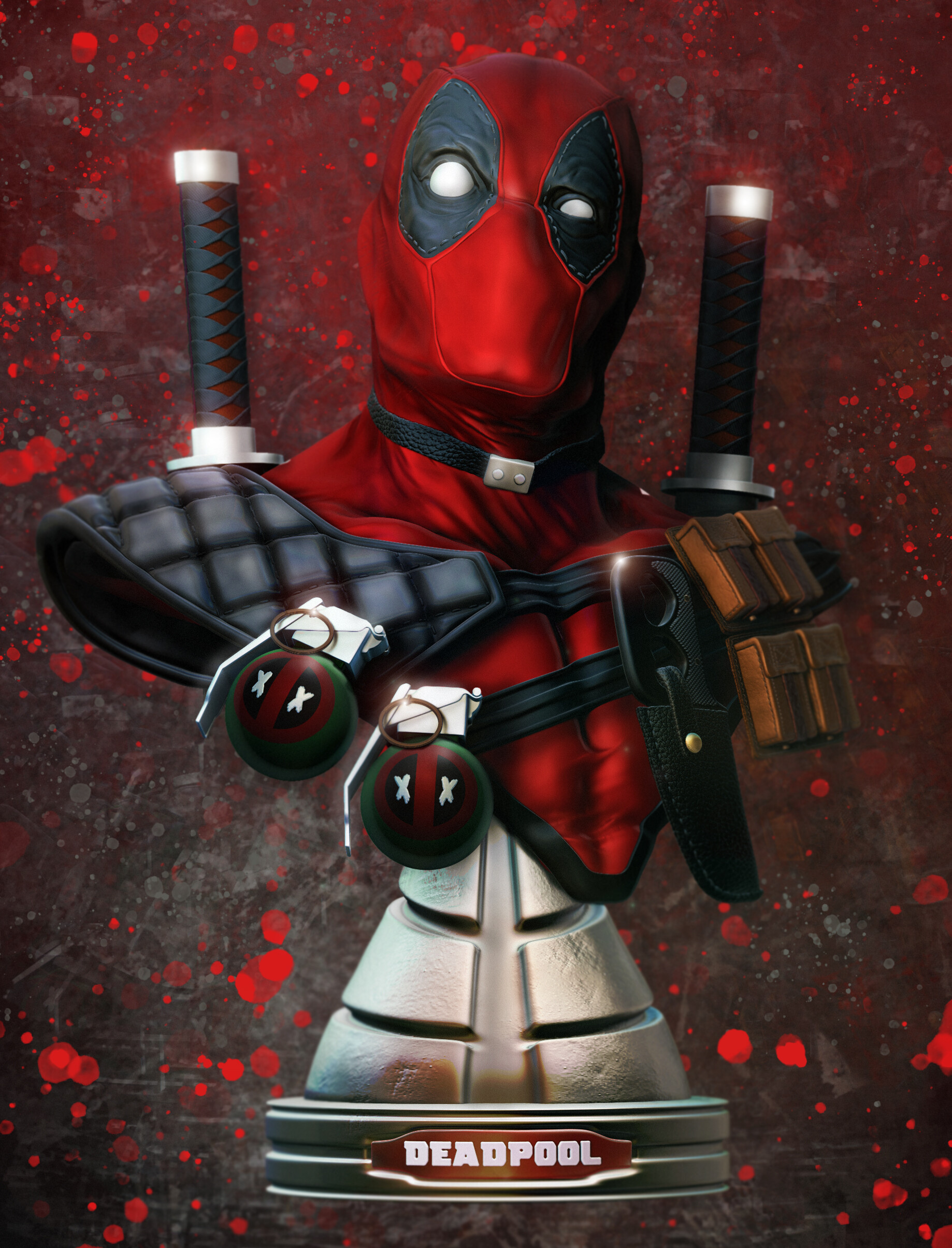ArtStation - Deadpool Bust Sideshow Inspired
