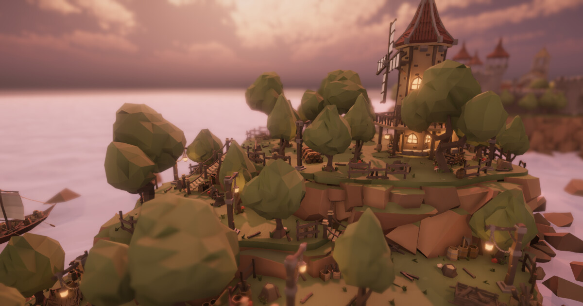 ArtStation - Low Poly Medieval Castle Pack