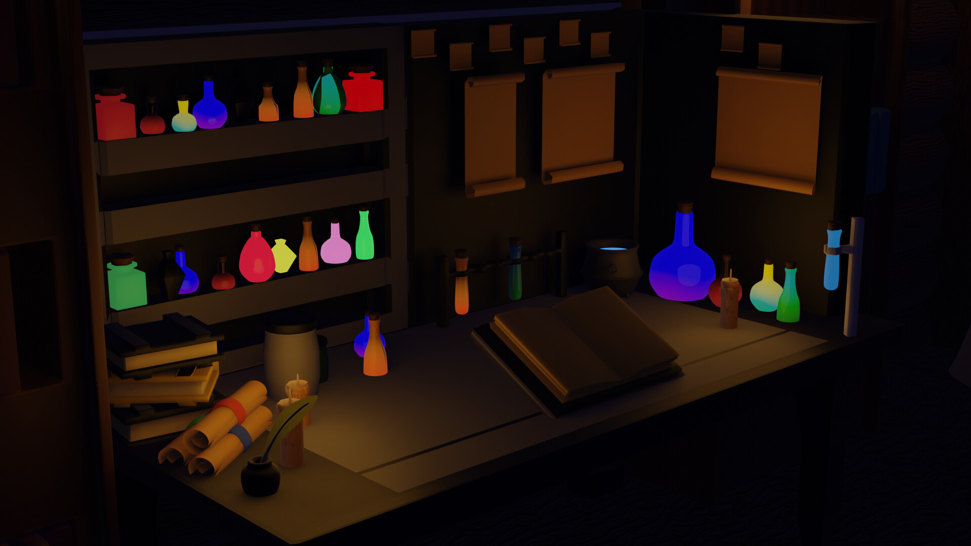 ArtStation - Wizard research room (real time )