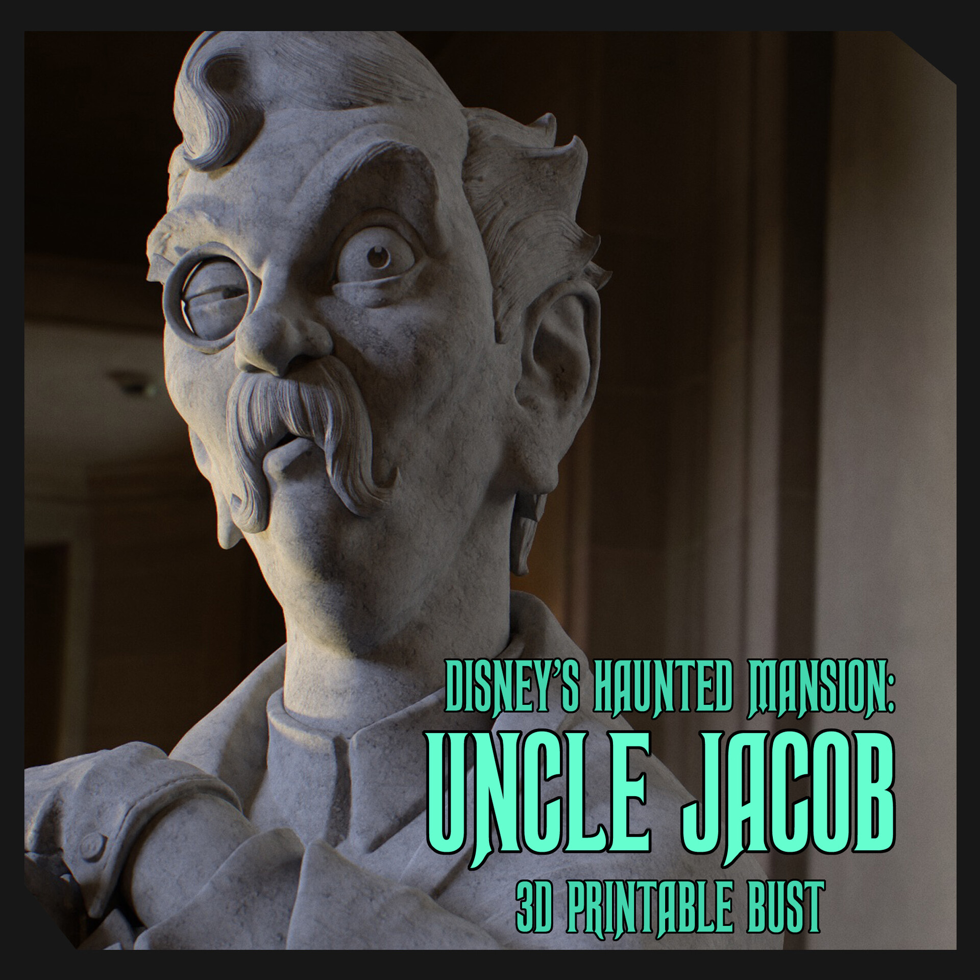 ArtStation - Haunted Mansion Uncle Jacob 3D Printable Bust