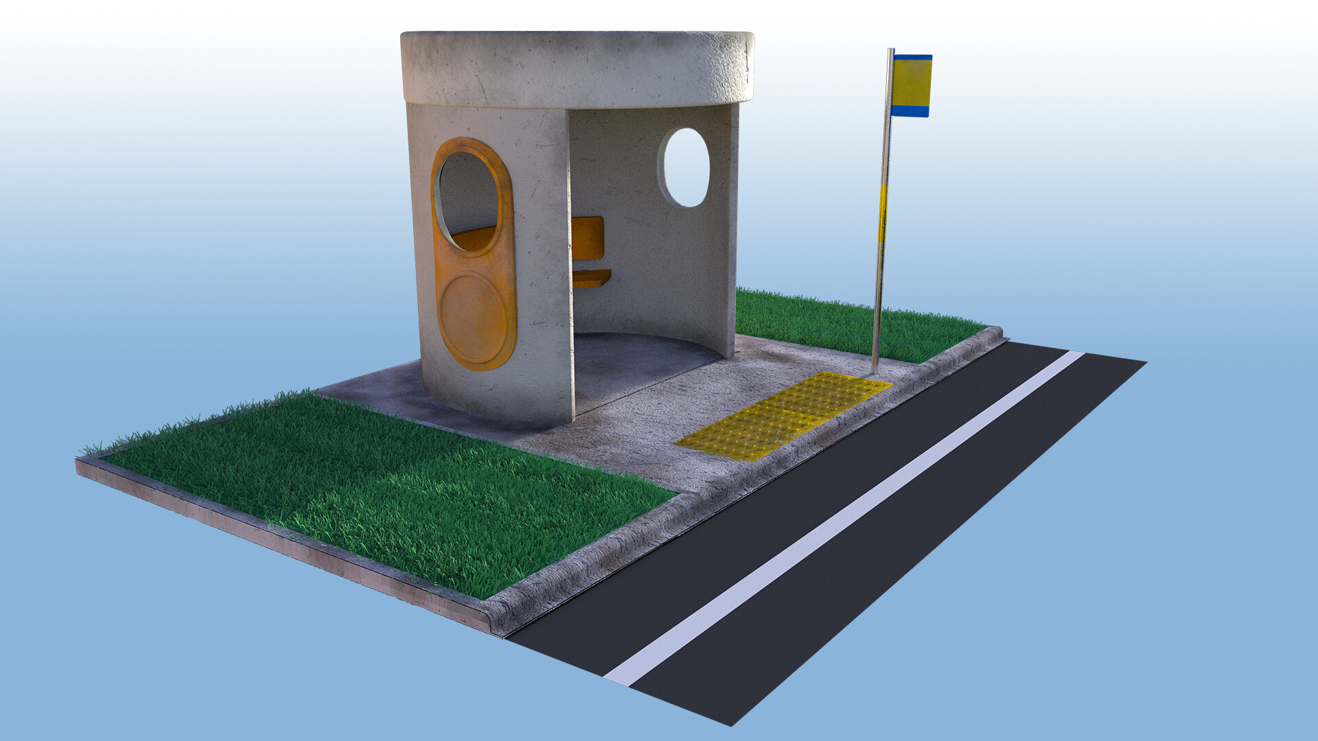 ArtStation - Canberra iconic bus shelter 3D model