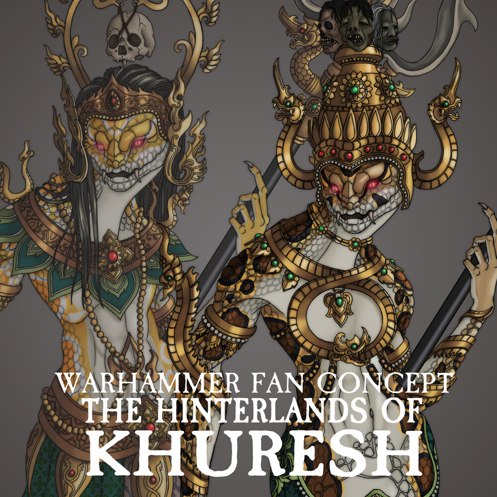 ArtStation - Warhammer Khuresh concept art: Blood Naga Kanya (Hero)