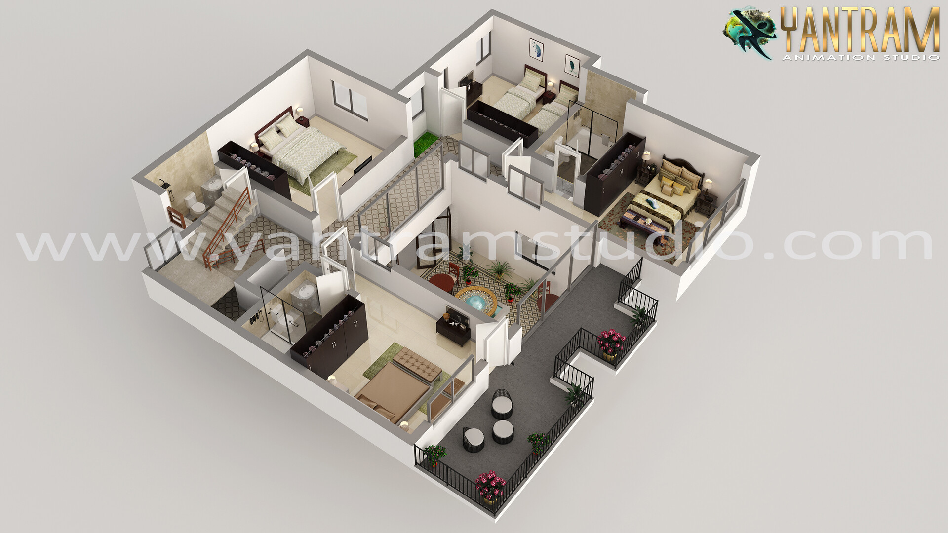 ArtStation - 3d floor plan design of modern residential house by architectural rendering studio ...