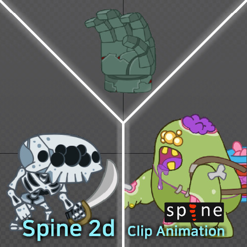 ArtStation - Spine 2d Clip Animation - Monster - skeleton,zombie,hand