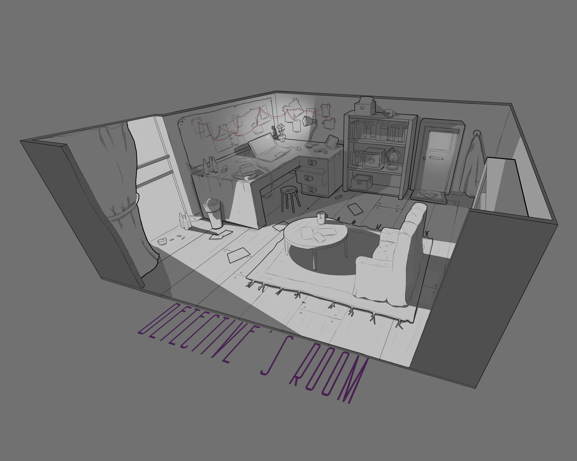 ArtStation - Detective's Room