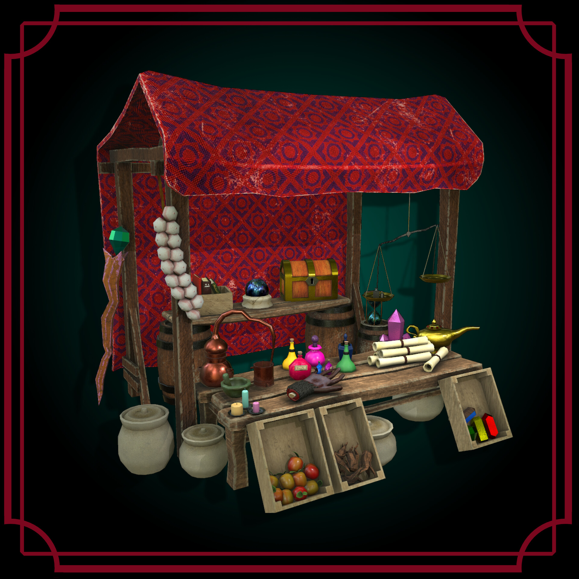 ArtStation - Magic and Alchemy Stall